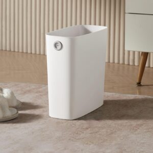 VIVIDPLOT Small Trash Can PP TPR Plastic Wastebasket for Bathroom Office Bedroom Kitchen (White)