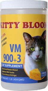 kitty bloom vm900 +3 | concentrated vitamin-mineral with taurine | real cheese flavor (1 lb.)