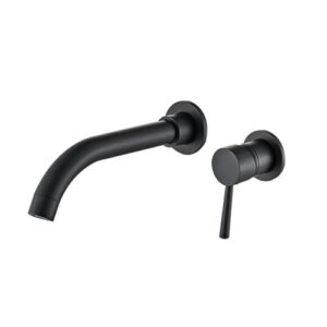 bathroom faucet mixer sink faucet washbasin matte black hot and cold water wall mounted spout bathtub with lever handle