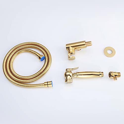 ifgswopq Toilet Sprayer Bidet Handheld Bidet Sprayer Toilet Bidet Shower Hose Cold Water Brass Gold Douche Spray Kit for Women,B (B)