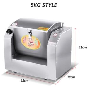 Commercial Dough Mixer,5 Kg Automatic Flour Mixer,Electric Kitchen Food Mixer,1500w Stainless Steel Dough Mixer Machine With Timing Function,For Pasta Noodle Pizza Making(5kg)