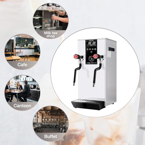 Electric Milk Foam Maker | 12L Milk Steamer Machine | 110 V Milk Foamer, Steam Milk Frothing Machine For Espresso Coffee Tea Coffee Shop Dessert Shop Commercial Electric Milk Foam Maker (White)