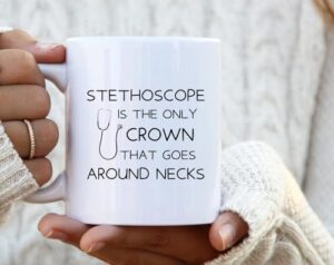 vovomu best white coat ceremony gifts stethoscope is the only crown mug medical student