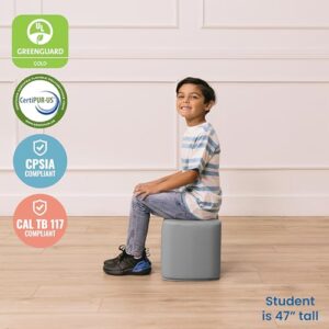 ECR4Kids SoftZone Toddler Modular Stool Set, Flexible Seating, Grey, 2-Pack