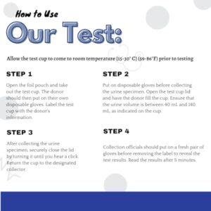 10 Panel Drug Test Kit with Fen, Detects AMP, OPI, MET, BZO, COC, MTD, OXY, BUP, THC, Fen, Built-in Temperature Strip, Leak-Resistant (200)