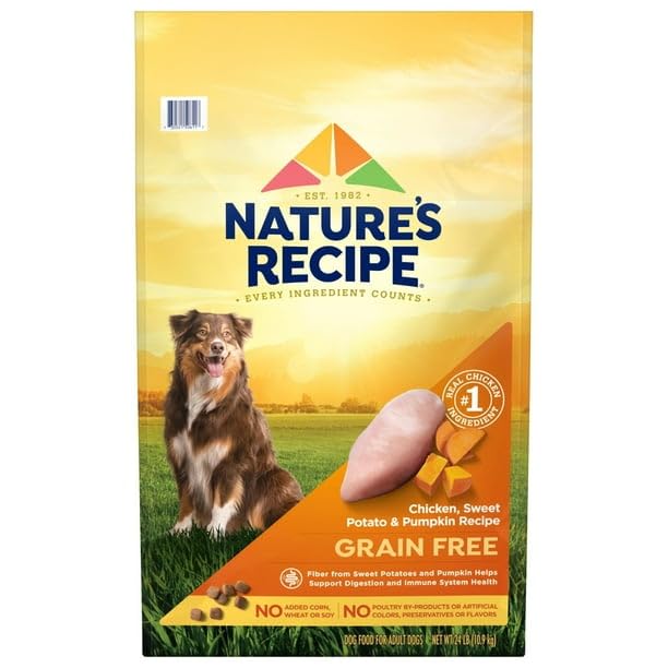 Grain Free Chicken, Sweet Potato & Pumpkin Recipe, Dry Dog Food, 24 Lb. Bag, Made with Nutrient-Dense Carbohydrate