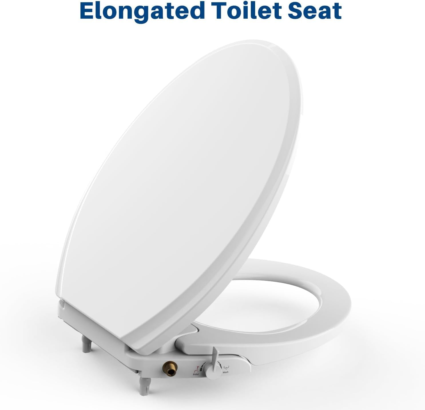 wOod-it Non-Electric Bidets Attachment, Bidet Toilet Seat, Fits Elongated Toilets with Dual Nozzle System, Ambient Water Temperature, Easy Installation