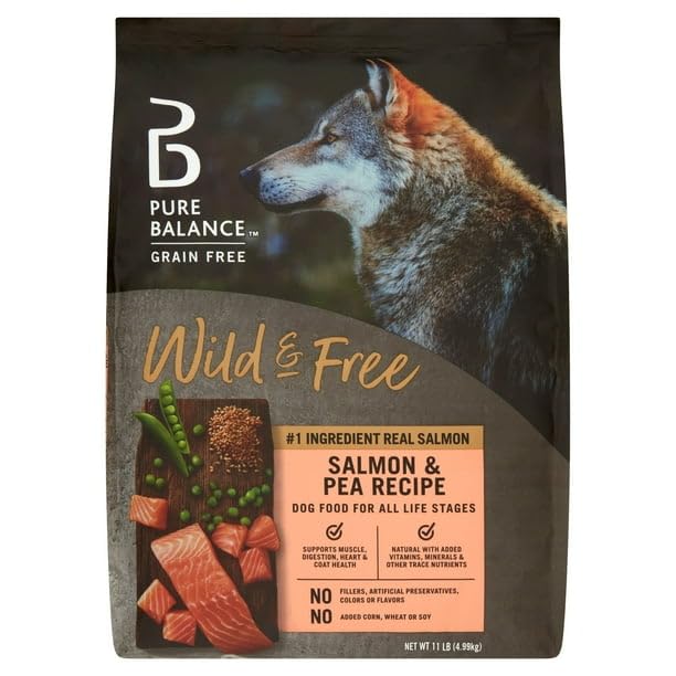 FYNORI Wild & Free Salmon & Pea Recipe Dry Dog Food, Grain-Free, 11 Lbs, Natural with Added Vitamins, Minerals, and Other Trace Nutrients