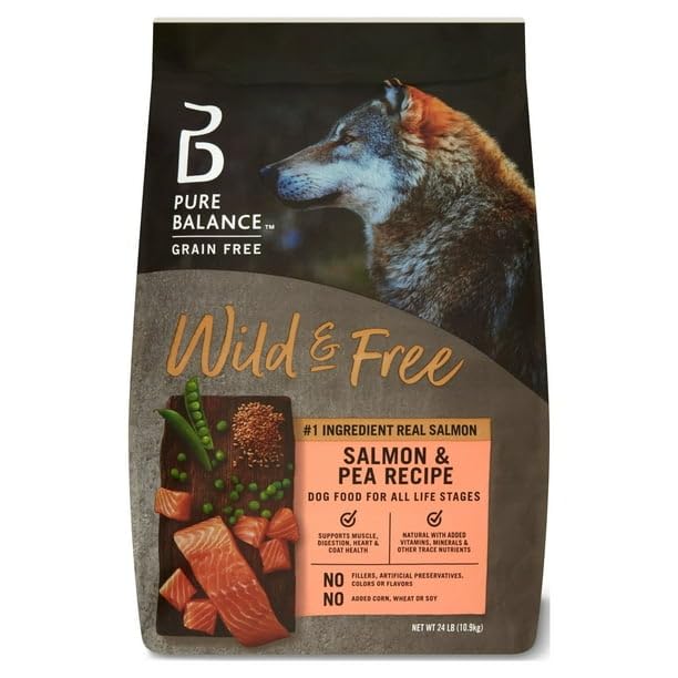 FYNORI Wild & Free Salmon & Pea Recipe Dry Dog Food, Grain-Free, 24 Lbs, Natural with Added Vitamins, Minerals, and Other Trace Nutrients