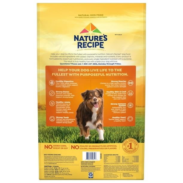 Grain Free Chicken, Sweet Potato & Pumpkin Recipe, Dry Dog Food, 24 Lb. Bag, Made with Nutrient-Dense Carbohydrate