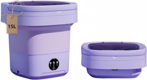 portable washing machine,mini washer,15l upgraded large capacity foldable washer.deep cleaning of underwear, baby clothes and other small clothes.suitable for apartments, dormitories, hotels.(purple)