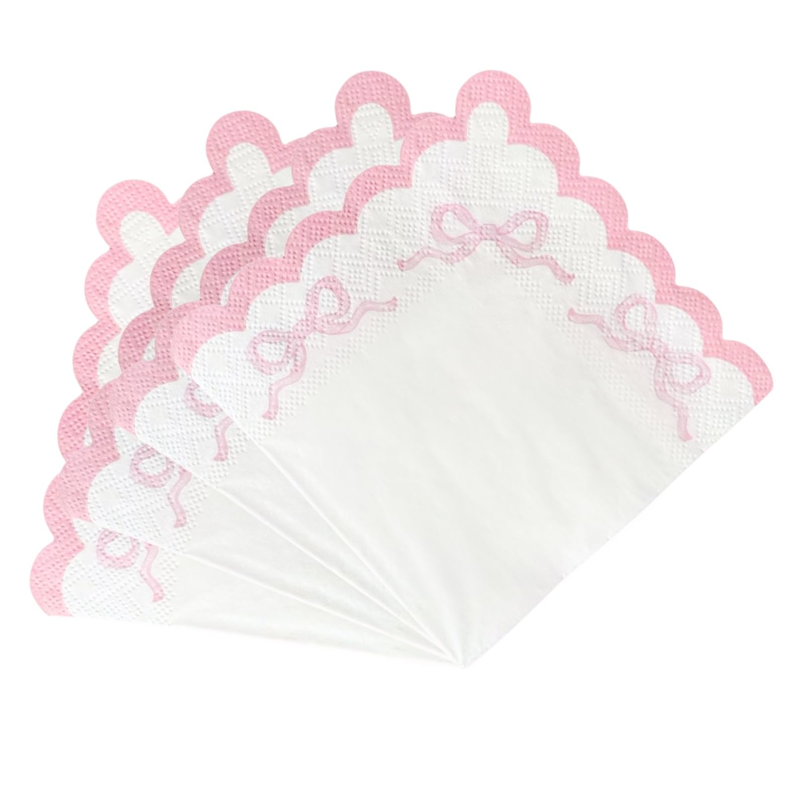 Pink Coquette Bow Party Napkins | 5" Cocktail 3-Ply 50 Pack | Sweetie Soirées | Pink Bow Theme Party Decorations | First Birthday Baby Shower She's Tying the Knot Bachelorette Party | Premium Quality