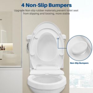 wOod-it Non-Electric Bidets Attachment, Bidet Toilet Seat, Fits Elongated Toilets with Dual Nozzle System, Ambient Water Temperature, Easy Installation