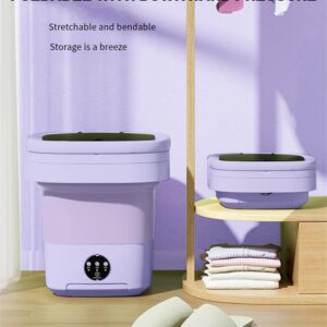 Portable washing machine,Mini Washer,15L upgraded large capacity foldable Washer.Deep cleaning of underwear, baby clothes and other small clothes.Suitable for apartments, dormitories, hotels.(Purple)