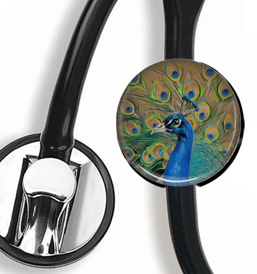 Peacock Personalized Medical Stethoscope Name Tag,Medical Stethoscope Name Tag,Nurse Doctor Name Tag Stethoscope ID Tag Customized