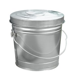 plexon 6-gallon galvanized steel trash can with locking lid