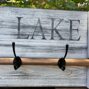 SEUHF Entryway Hook Rack, Rustic Paddle Wall Mounted,Coat Rack for The Lake House, Bathroom Towel Hanger