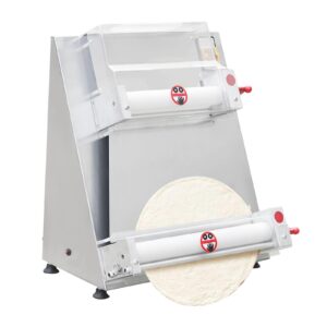 pizza dough roller sheeter, 110v 370w automatic commercial pizza press making rolling machine,stainless steel adjustable thickness dough machine for 4-16" pasta maker equipment,bread maker equipment