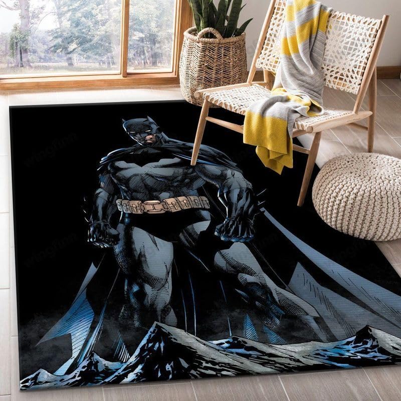 CHILL CREW Superhero Rug Bat Super Hero Area Rugs Superheroes Man Film Movie Cartoon Rug for Living Room Bedroom Game Room Kids Room Rug 02