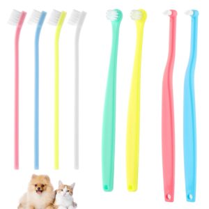 xihircd 8pcs pet toothbrush, 3 styles cat & dog toothbrush micro brush head puppy mini toothbrush soft bristle small dog dental clean kit for teeth clean plaque tartar formation (colour 3)