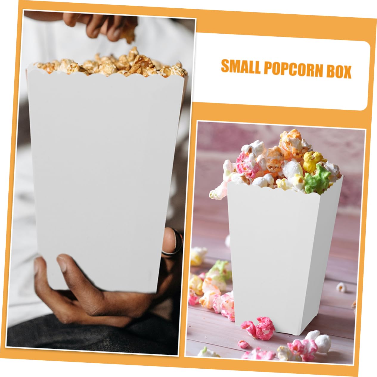 GETAJGHSD 36pcs Box Popcorn Boxes Bulk Paper White Popcorn Boxes Paper Popcorn Boxes Popcorn Buckets for Movie Night