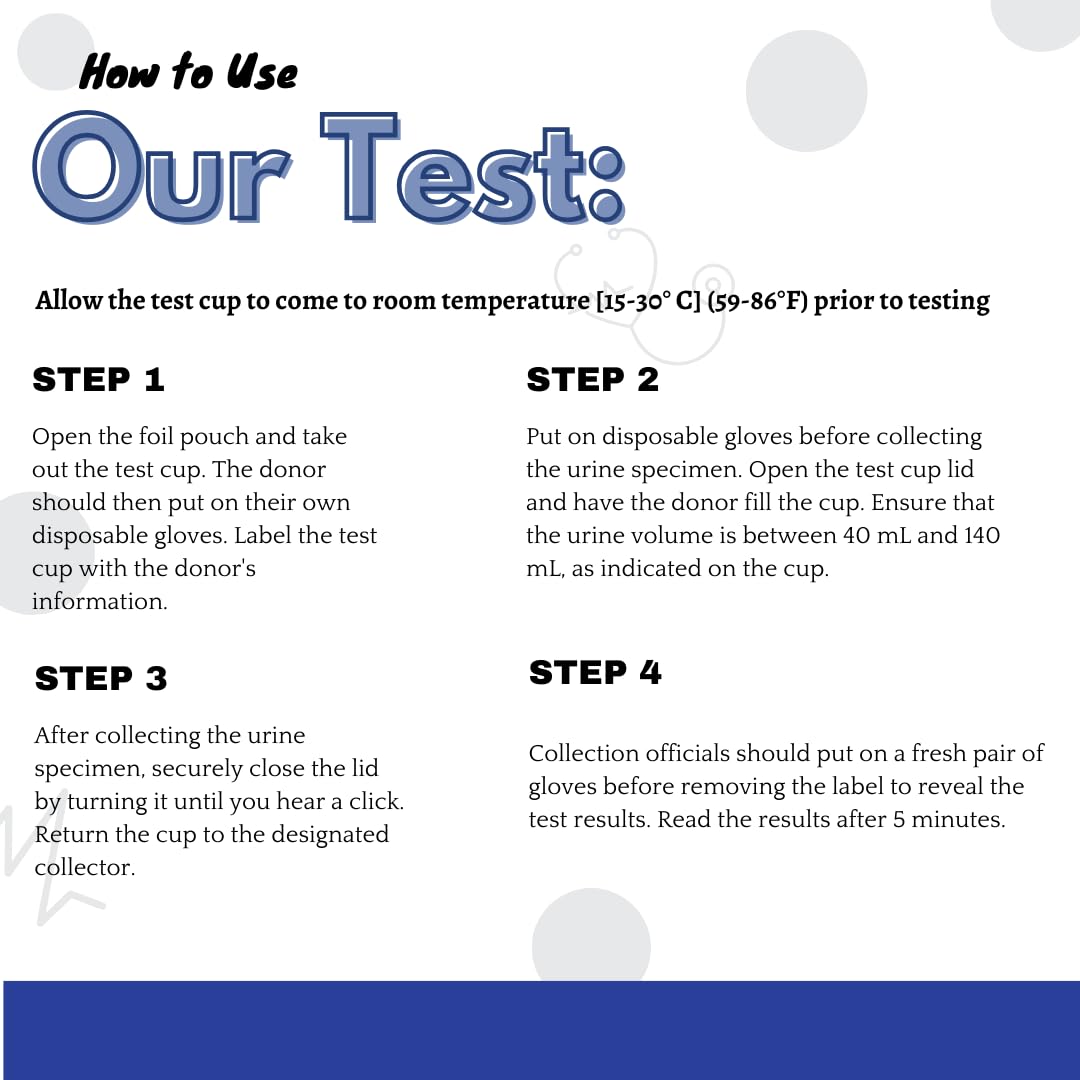 16 Panel Drug Test Kit, Detects 16 Substances including EtG, Fentanyl and Kratom, AMP, OPI, MET, BZO, COC, MTD, OXY, BUP, MDMA, THC, BAR, PCP, FEN, EtG, KRA, TCA, Built-In Temperature Strip, Easy-Read