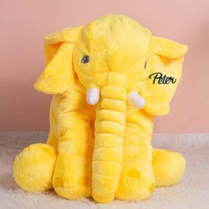 Personalized Giant Stuffed Elephant Pillow Doll, Name Emboridery Animal Doll Stuffed Plush Pillow Toy 16"/24" Gift for Christmas, Birthday