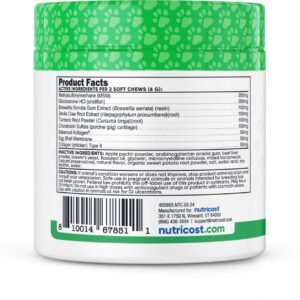 Nutricost Pets Hip & Joint Support Soft Chews for Dogs (Beef Flavored) 60 Soft Chews - Supports Healthy Joints & Mobility, NASC Certified