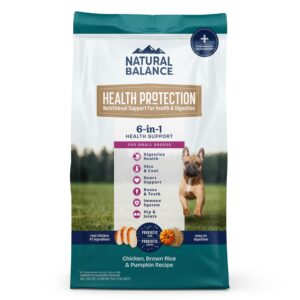 natural balance health protection small breed dry dog food – whole body health, easy on digestion dog food made with chicken, brown rice & pumpkin for dogs - 4lbs.