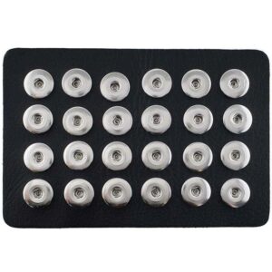 snap jewelry 24 snap holder display fits 18mm 20mm ginger charm buttons (black)