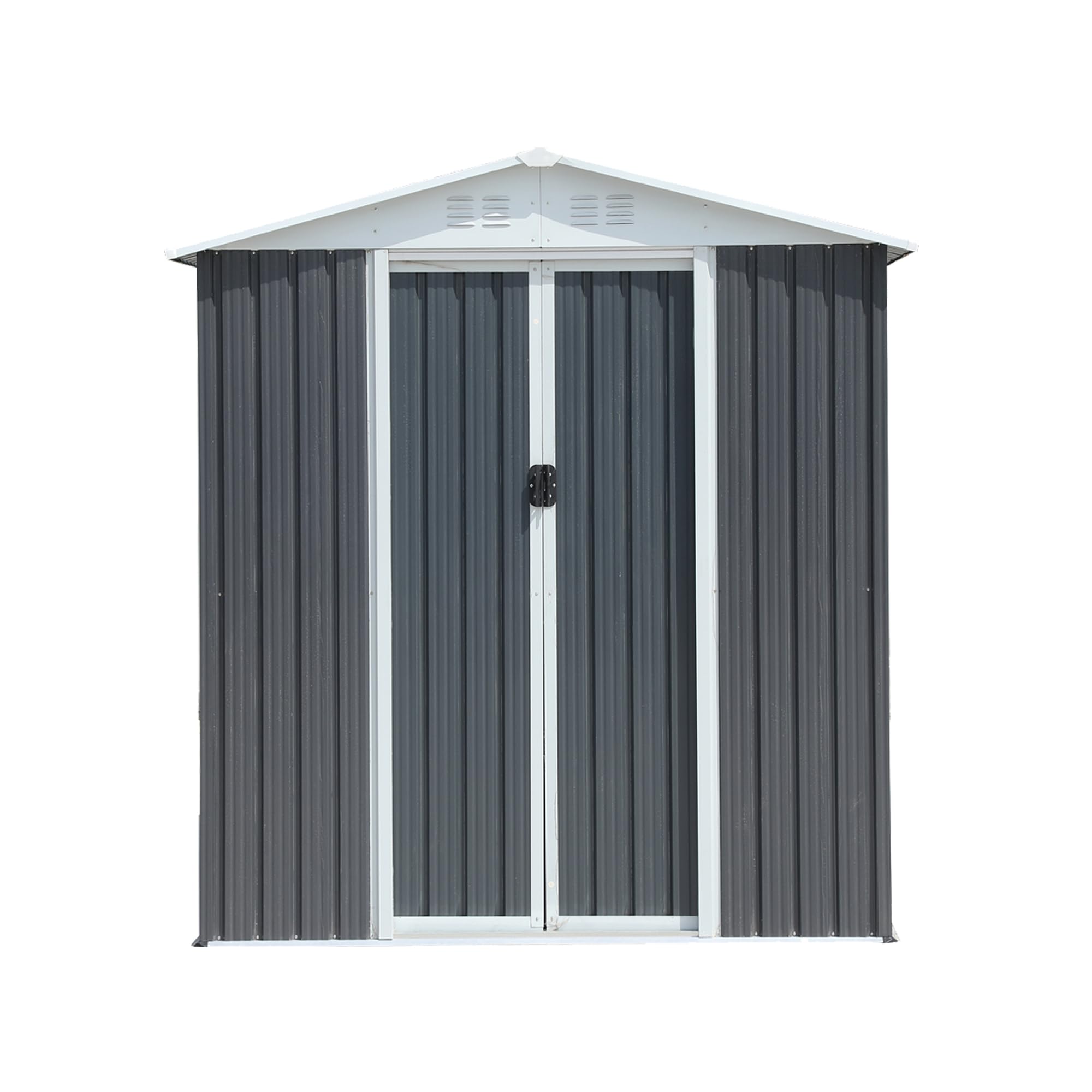 Ball & Cast 6x4FT Outdoor Storage Shed with Punched Vents,Heavy Duty Metal Sheds with Lockable Doors,Waterproof Tool Sheds for Garden,Backyard,Lawn,Easy to Assemble,Grey