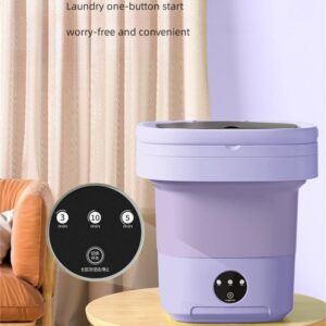 Portable washing machine,Mini Washer,15L upgraded large capacity foldable Washer.Deep cleaning of underwear, baby clothes and other small clothes.Suitable for apartments, dormitories, hotels.(Purple)