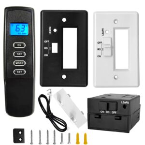 upgraded fireplace remote control kit,compatible with skytech majestic ambient empire monessen vermont millivolt valve fireplace stove with thermostat on/off control remote receiver,lcd display