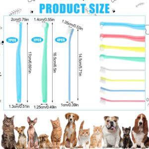 XIHIRCD 8pcs Pet Toothbrush, 3 Styles Cat & Dog Toothbrush Micro Brush Head Puppy Mini Toothbrush Soft Bristle Small Dog Dental Clean Kit for Teeth Clean Plaque Tartar Formation (Colour 3)