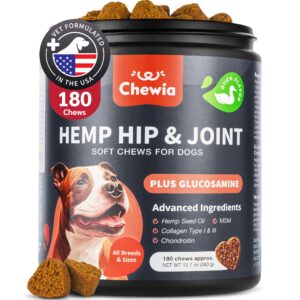 glucosamine for dogs - joint supplement for dogs - glucosamine chondroitin dog chews with msm - dog hip and joint supplement - hemp hip and joint chews for dogs - mobility, skin & coat health treats