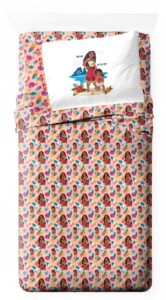 jay franco disney moana twin size sheet set - super soft 3 piece bedding set with pua and simea - tropical floral microfiber sheets includes reversible pillow cover