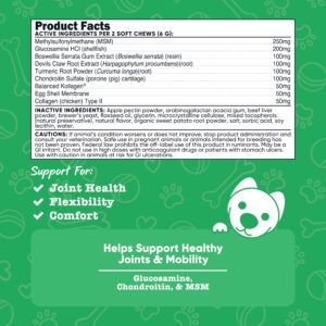 Nutricost Pets Hip & Joint Support Soft Chews for Dogs (Beef Flavored) 60 Soft Chews - Supports Healthy Joints & Mobility, NASC Certified