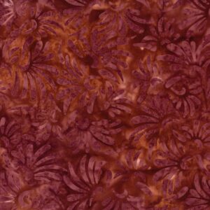 wilmington batiks copper mountain petal toss, fabric by the yard (orange/brown)