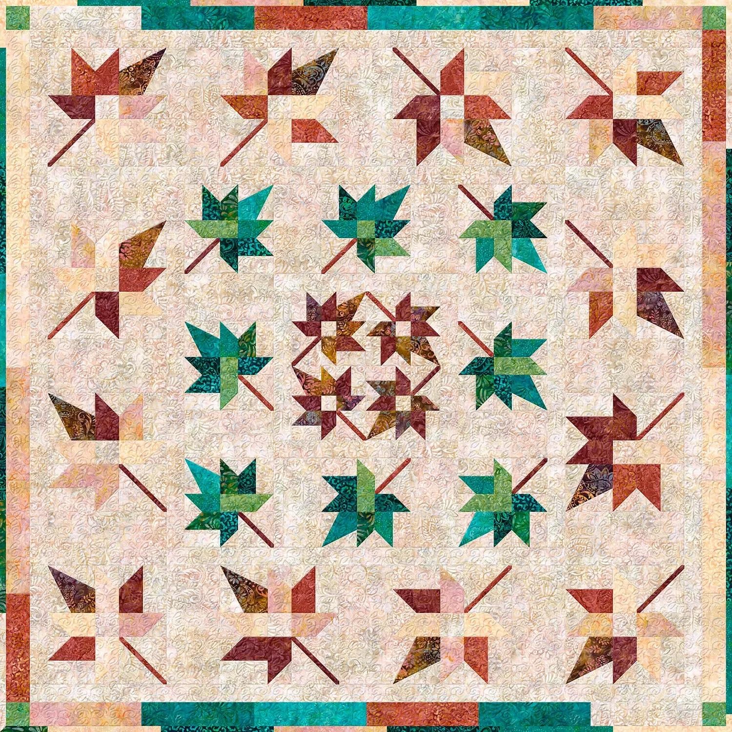 Wilmington Batiks Copper Mountain Petal Toss, Fabric by The Yard (Orange/Brown)