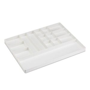 AmeriCan Goods 3/Pieces Dental 15/Section Large Drawer Organizer Tray, Dental Supply Cart Section Divided White Tray for Medical/Dental Supply