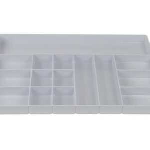 AmeriCan Goods 3/Pieces Dental 15/Section Large Drawer Organizer Tray, Dental Supply Cart Section Divided White Tray for Medical/Dental Supply