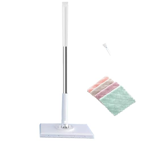 Flat Floor Mop Cleaning Mop - Hands-frree Face Wash Towel Mop | Easy Mops for Floor Cleaning | Floor Mopping with Replacement Pads | Handless Washing Easy Mop, Dry Wet Mop for Hardwood Laminate Wood