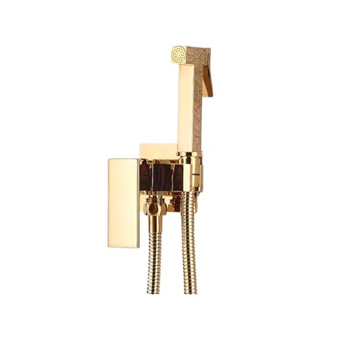 ifgswopq Matte Bidet Shower Faucet Solid Brass Bidet Faucet Hot and Cold Mixing Faucet Toilet Faucet (Color : A01-Gold) (A01 Gold)