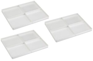 american goods 3/pieces dental 4/section large drawer organizer tray, dental supply cart section divided white tray for medical/dental supply