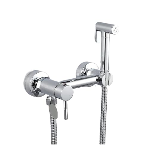 ifgswopq Brass Bidet Faucet Gold Toilet Faucet Handheld Toilet Bidet Sprayer Hygienic Shower Hot and Cold Mixer Shower Head (Color : A5090GN) (A5090B)