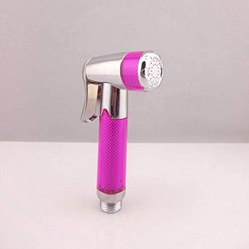 ifgswopq Flower Aspersed Shower Bathroom Accessories Abs Plastic Gun Bidet Toilet Spray Woman Hygienic Shower Washing Nozzle (Color : E) (Black)