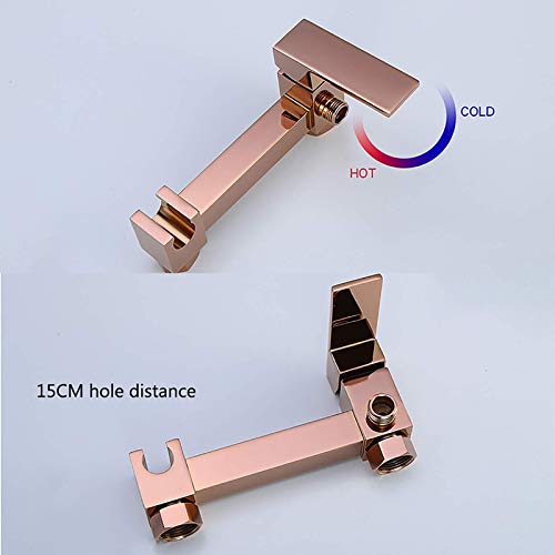 ifgswopq Handheld Bidet Sprayer for Toilet, Rose Gold Cloth Diaper Sprayer Kit Wall Mounted Brass Bidet Sprayer Set Single Handle Toilet Bidet Sprayer Kit with Hot and Cold Water (Style a)