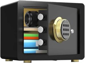 digital safe box safety electronic security steel money cash home office safes with installing bolts wall floor mounted (color : gold)