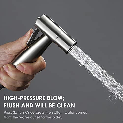 ifgswopq Handheld Toilet Bidet Sprayer Set Anal Vagina Flushing Hygienic Shower Spray Gun Stainless Steel Hand Faucet (Size : Bidet Sprayer Set 1) (One Color Bidet Sprayer Set 1)