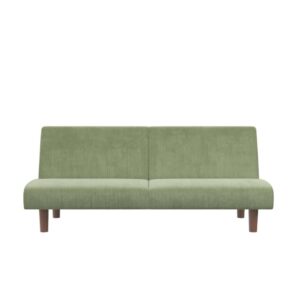 Huyaster 66.5" Armless Futon Sofa Bed，Corduroy (Sage Green)